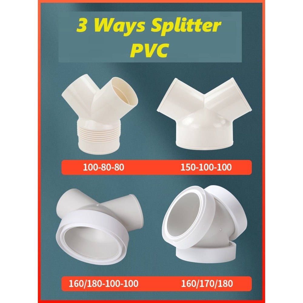100/150/200mm Ducting T/Y Duct Connector Quick Ventilation Tube Joint ...