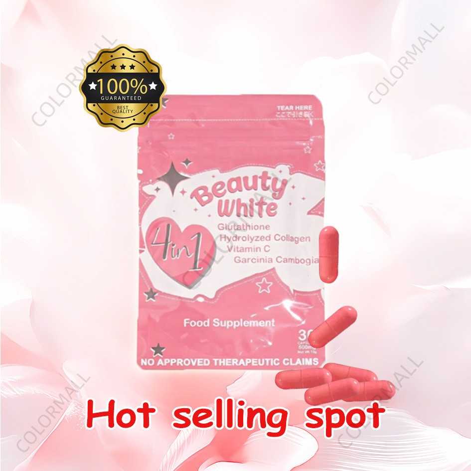 Beauty White Capsule 4-in-1 Glutathione Collagen Capsules 30 capsules ...