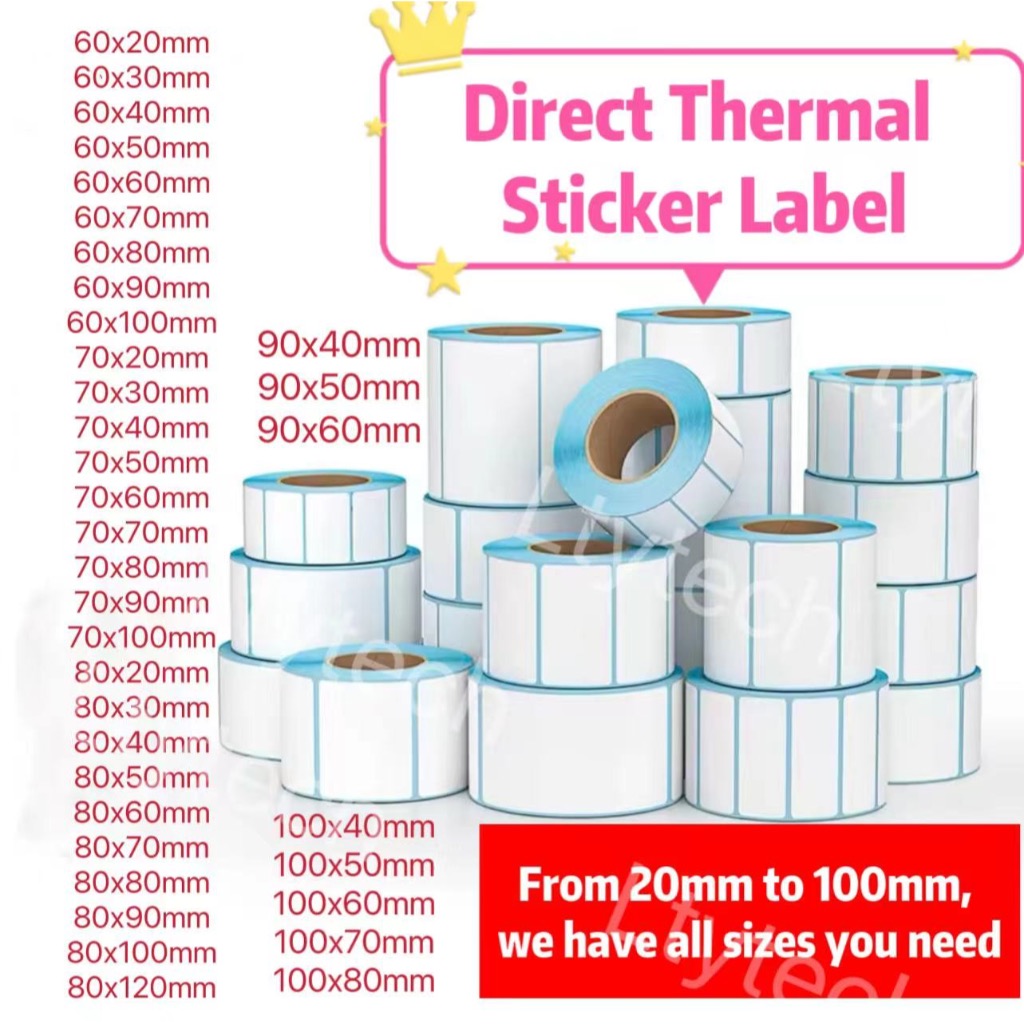 Direct Thermal paper label paper barcode Sticker For Xprinter Thermal ...