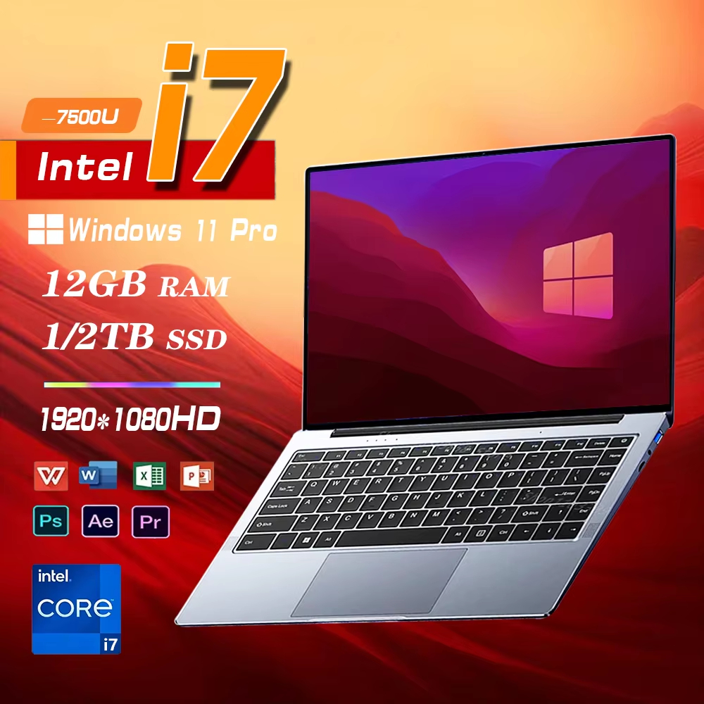 NEW Laptop Core i7 7500U 14.1''1080P IPS 12GB DDR4 512GB SSD for Office ...