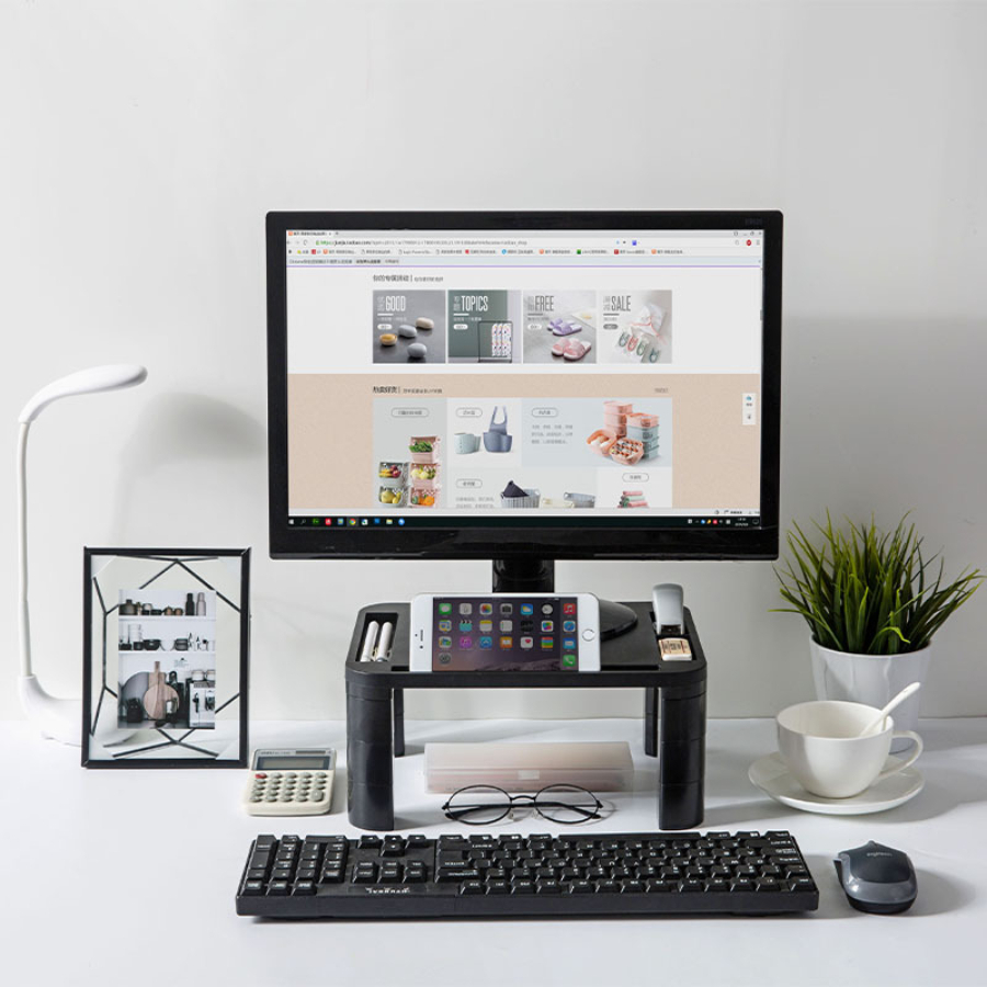 Adjustable Computer Shelf Screen Base TV Monitor Stand Home/office use ...
