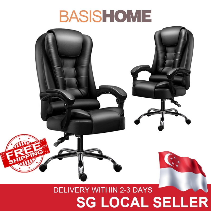 【SG StocK】office chair Leather Computer Chair Boss Chair Business ...