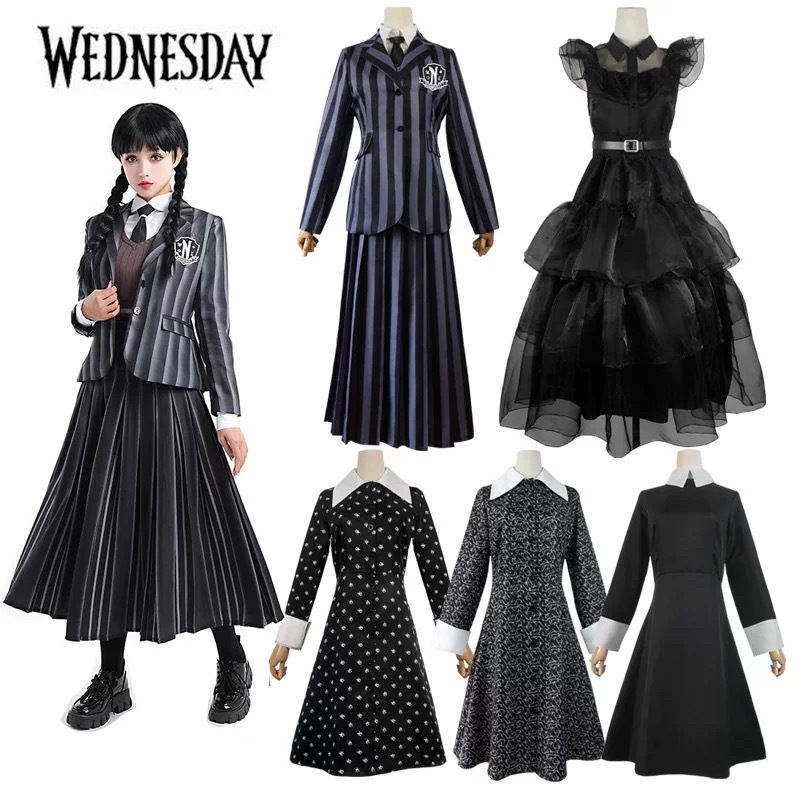 Halloween Wednesday Addams Family Female Leader School Uniform Suit ...