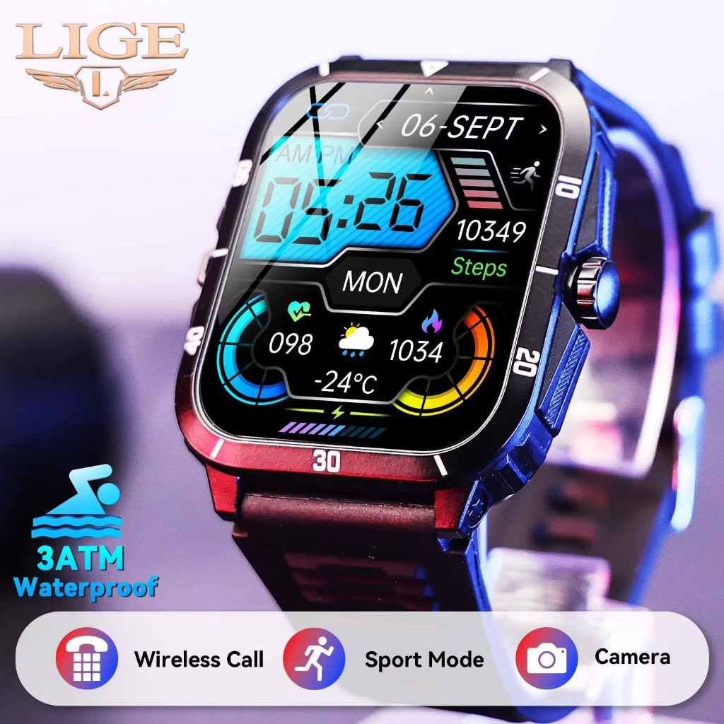 LIGE Original Smart Watch For Men Full Touch HD Screen 600mAh Large ...