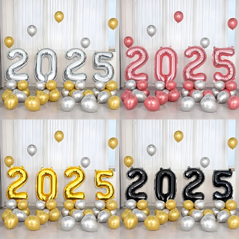 2025 Number Balloon 40/16Inch Helium Balloon 2025 Gold Balloon New Year ...
