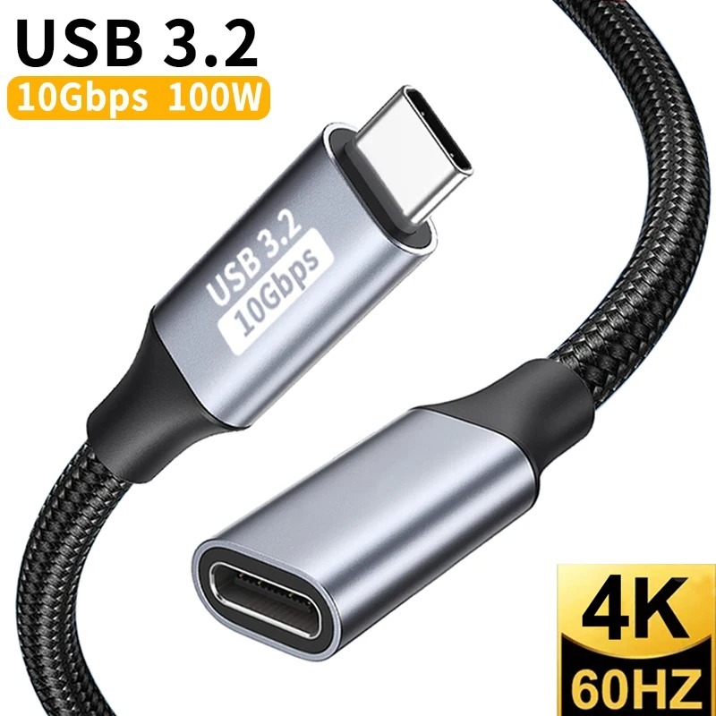 USB 3.2 Extension Cable USB C PD100W 10Gbps Extend Cable Male to Female ...