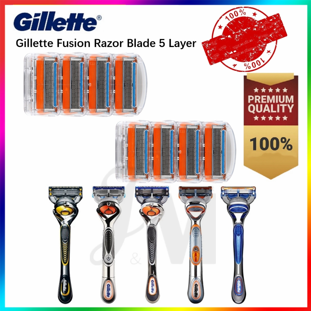 Gillette Fusion 5 Razor Blades Men Face Hair Beard Remove Shaving ...