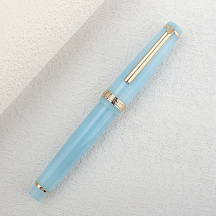 Jinhao 82 Transparent Sky Blue Gold Clip Student Writing Practice ...