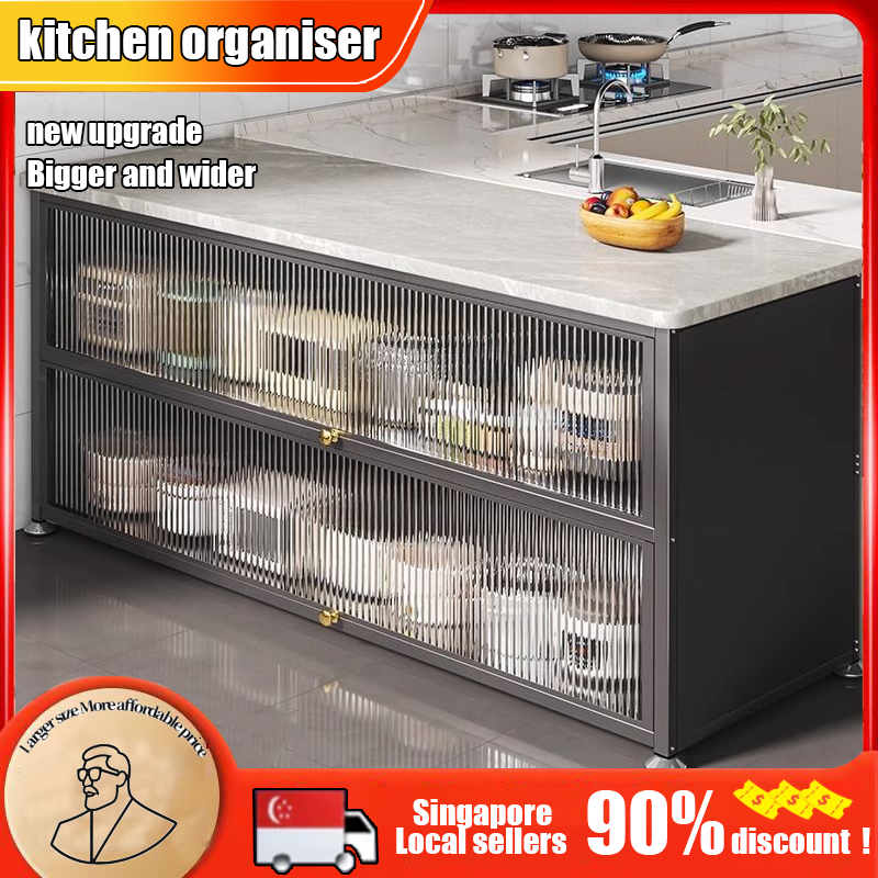 DY 【SG Local Seller】🔥Upgraded Luxury Rock Slab🔥Kitchen Storage Cabinet ...