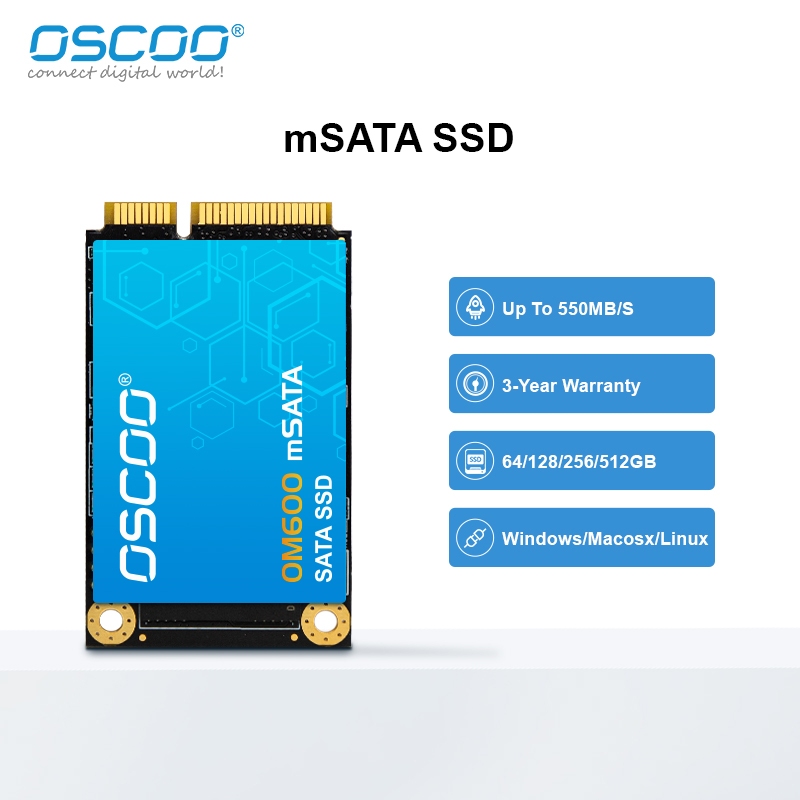 OSCOO MSATA Flash 3D TLC Flash Computer Wandows System 16GB 64GB 128GB ...