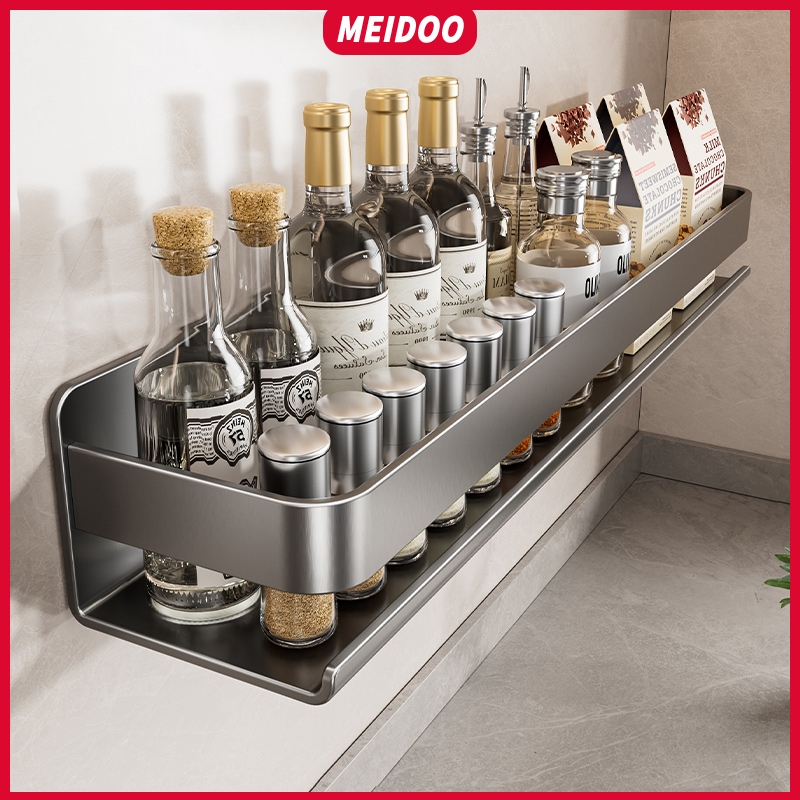[SG Stock] MEIDOO Aluminum Kitchen Storage Rack Punch-free Wall-mounted ...
