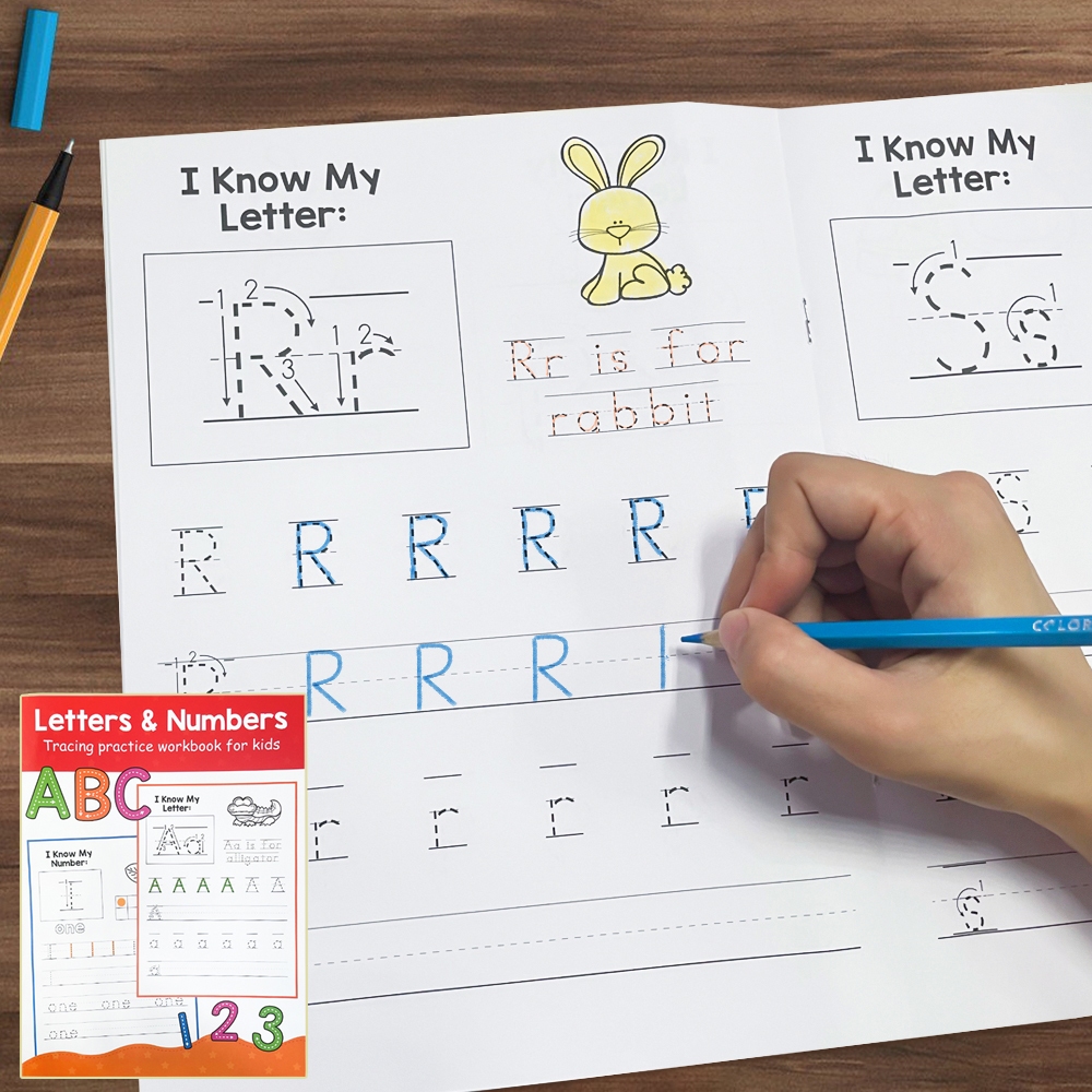 36 pages Letters & Numbers Tracing Workbook Preschool Learning English ...