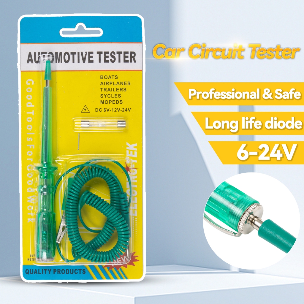 Car Truck Voltage Circuit Tester DC 6V 12V 24V Long Probe Pen Test ...