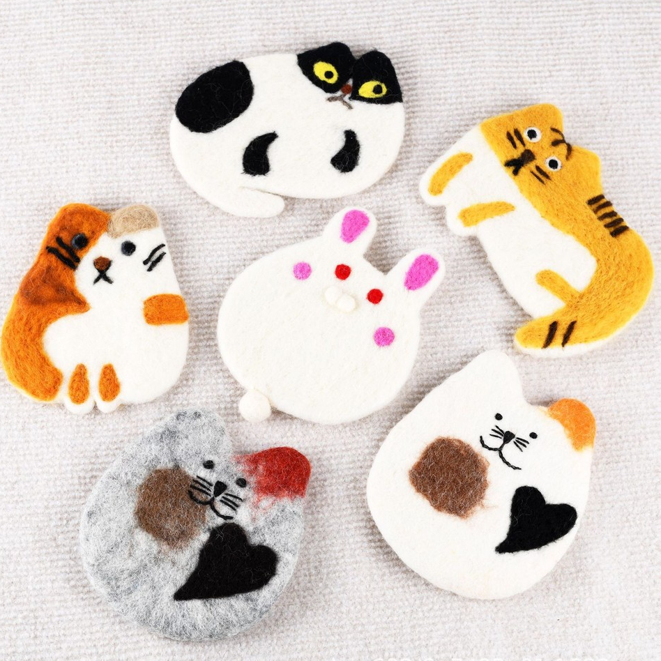 Cute animals Coasters Hand Made Coasters absorbent table coaster mat ...