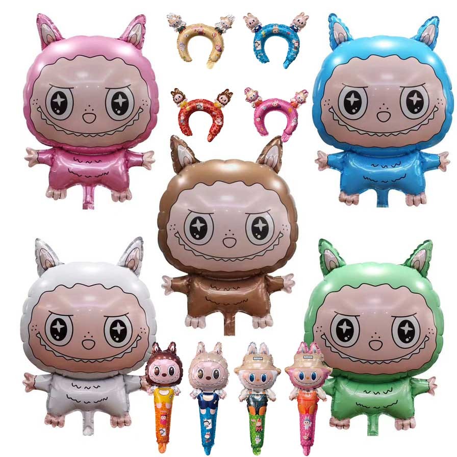 POP MART THE MONSTERS LABUBU Labu 5 Colors Foil Balloons Party Party ...