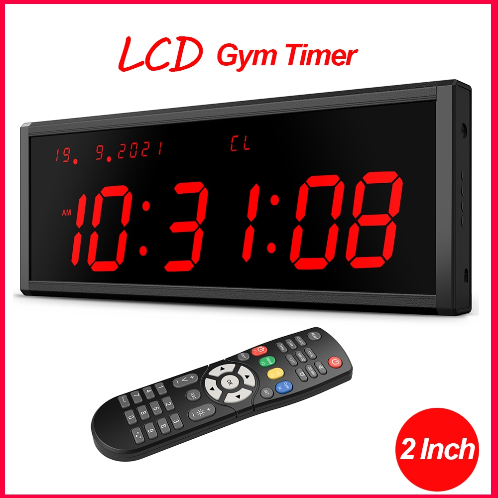 2 inch LED Gym Timer Digit with Remote Interval Workout Clock for Home ...