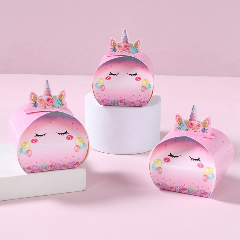 12PCS Pink Unicorn Candy Box Unicorn Theme Party Box Cupcake Cookie ...