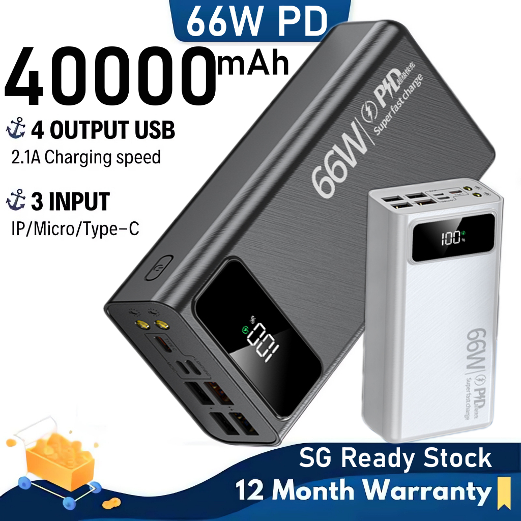 POWER BANK original 40000mAh Portable charger 4 USB 3 inputs mini ...