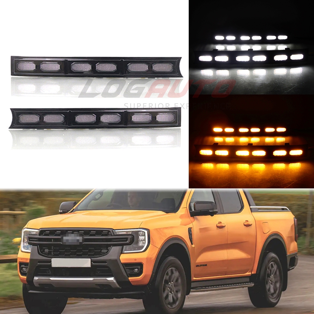 For Ford Ranger Wildtrak 2022 2023 2024 Pair LED DRL Front Bumper ...