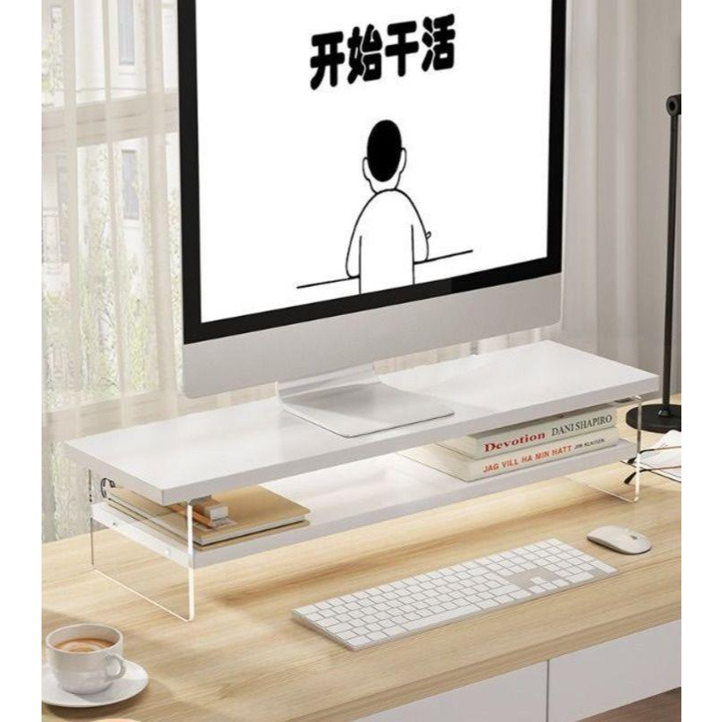 Acrylic Suspension Elevated Rack Computer Monitor Desktop Screen Double ...
