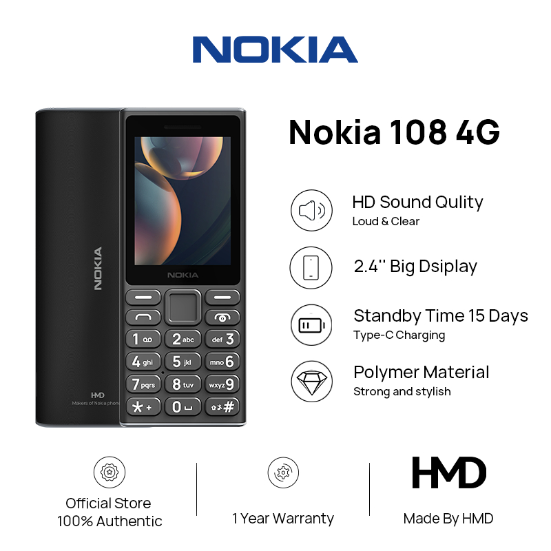 Nokia 108/105 4G Keypad Basic Phone 2.4'' Display Dual Sim 1450mAh ...