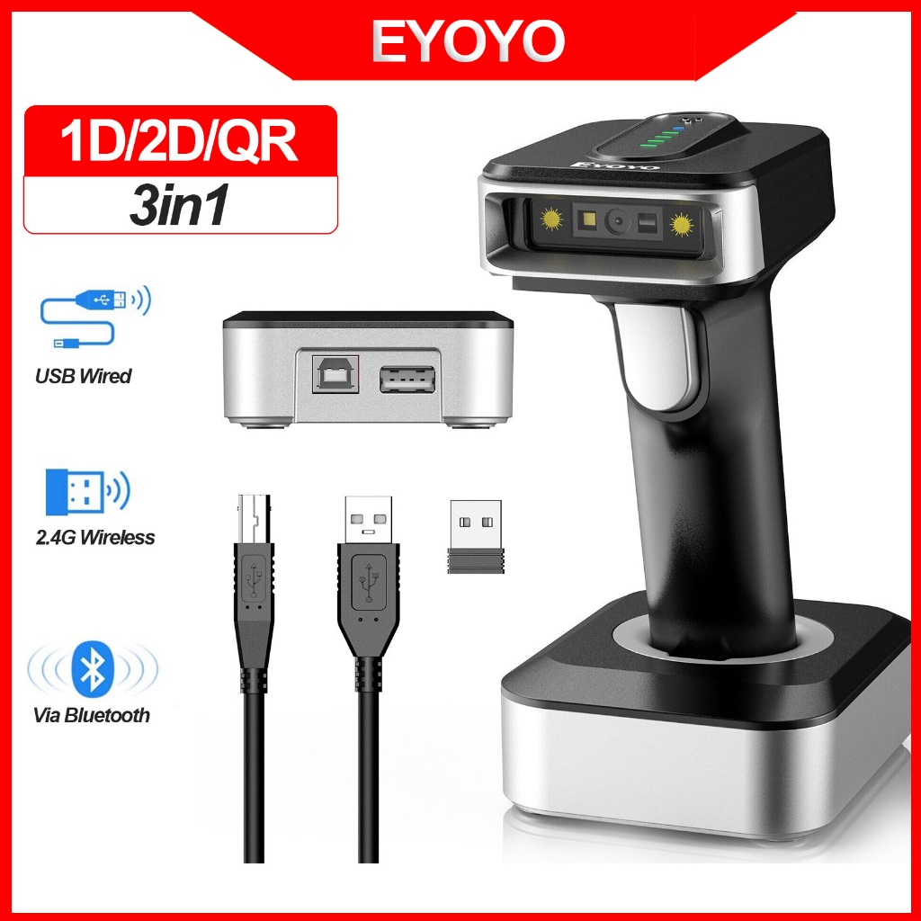 EY-009L Manual EYOYO 1D 2D Barcode Scanner 3IN1 Via Bluetooth 2.4G ...