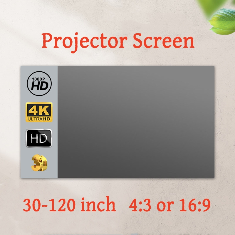 Projector Screen Portable Simple Folding Metal Anti-light Curtain 4:3 ...