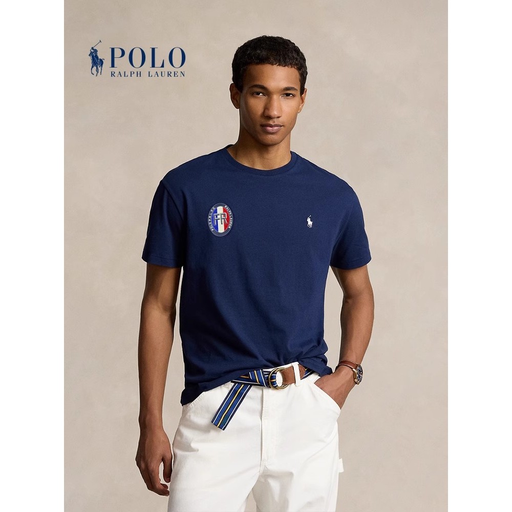 Polo RRL Pure Cotton Men's and Women's Classic Version Cotton French T ...