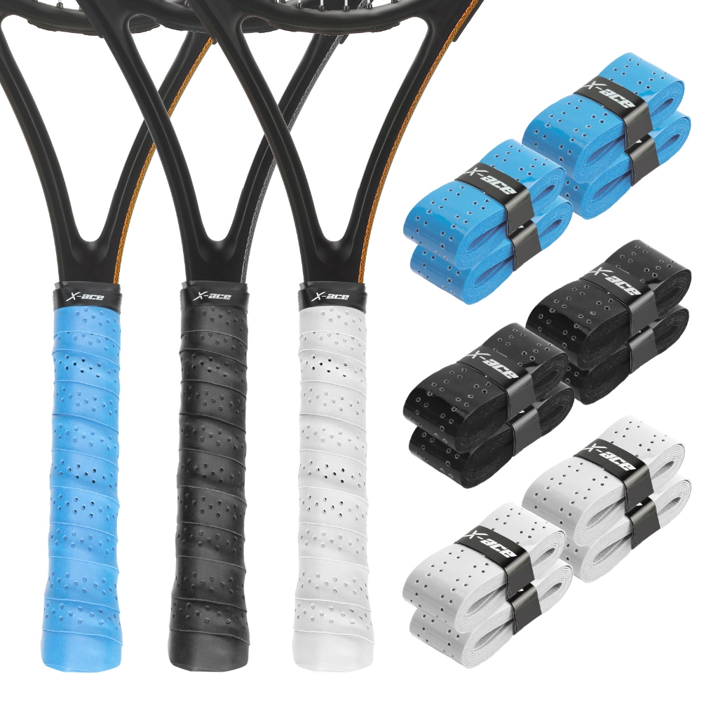 X-ace Tennis Overgrip 12pcs, Perforated Sticky Grip Tape, with ...