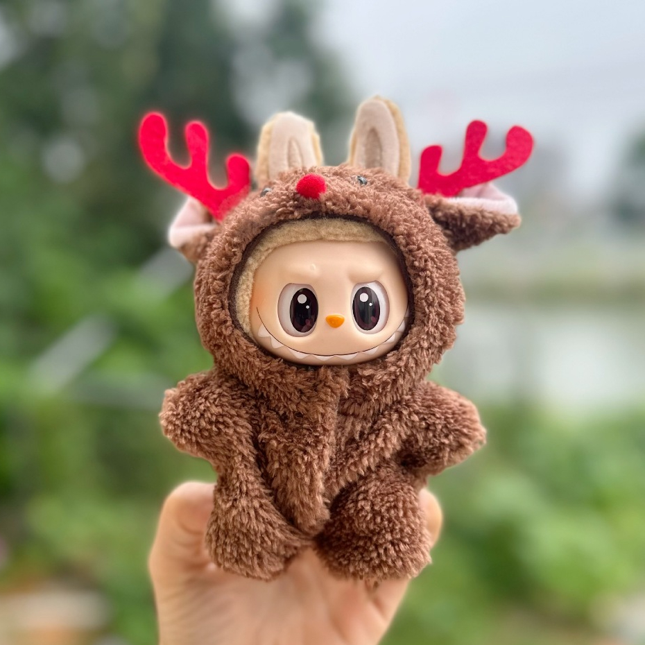 17cm Labubu Macaron V1&V2 Christmas Elk Set (clothing only) | Shopee ...