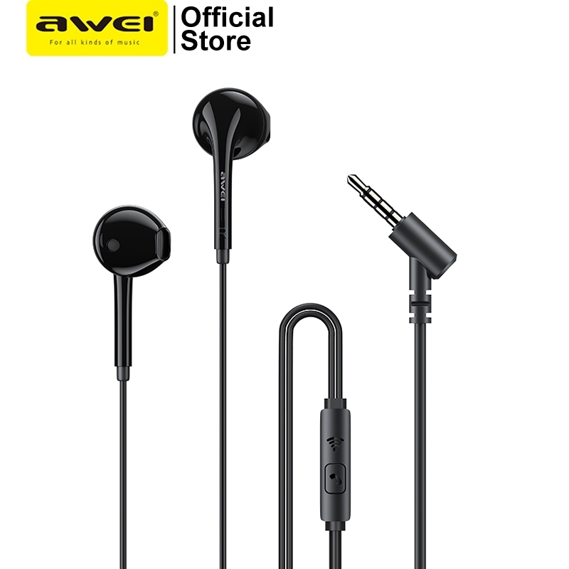 Awei PC-7 Mini Wired Earphones Bass Stereo Gaming Earpiece 3.5mm Plug ...