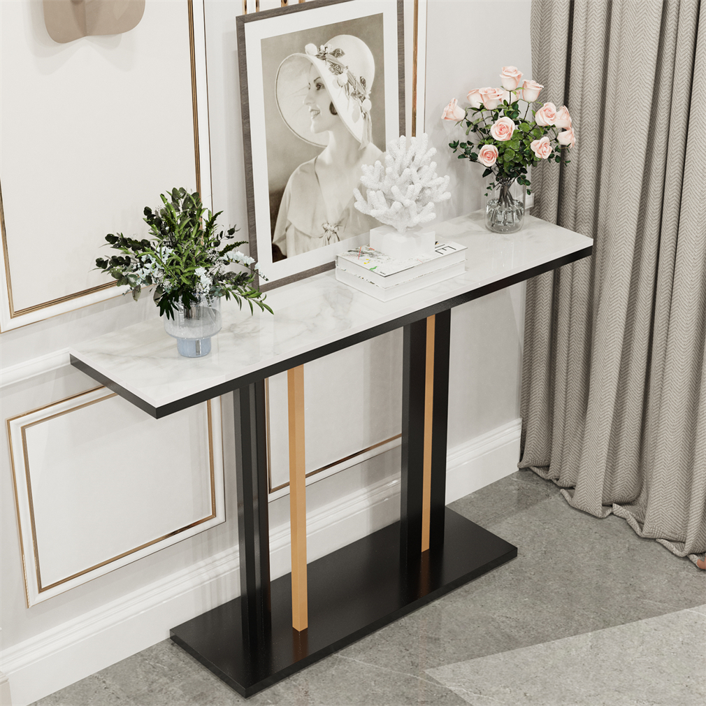 Real Marble Luxury Console Table Entryway Hallway Display Stand Lounge ...