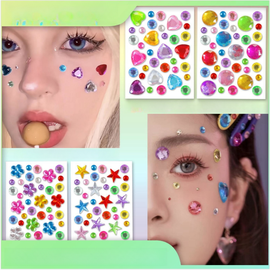 Mini colored diamond stickers, acrylic diamond stickers, star shaped ...