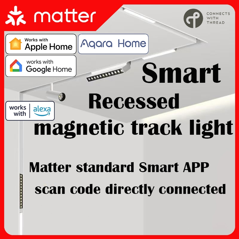 Matter Thread Smart Track Linear Light Recessed Ultra-Thin Magnetic ...