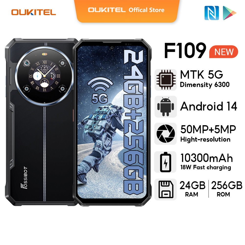 OUKITEL Fossibot F109 5G Android 14 24GB+256GB 6.745HD+ Mobile 10600mAh ...