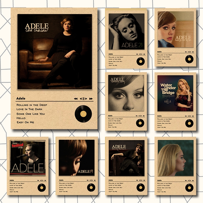 Adele Posters Hot Music Album Star Poster Rock Poster Hip Hop Posters For Living Room kraft ...