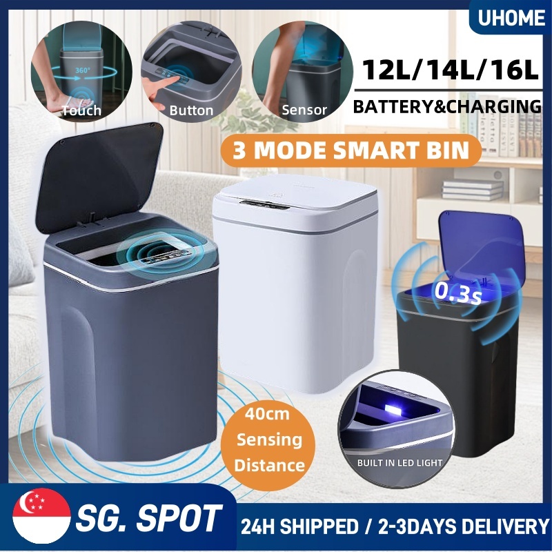 【SG READY STOCK】12L/14L/16L Automatic Sensor Trash Can/Bin Smart ...