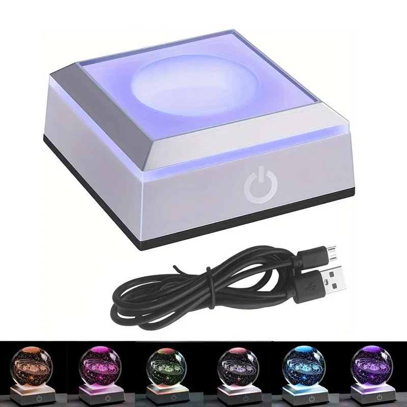 USB Rechargeable LED Light Base for 3D Crystal Glass Acrylic Or ...