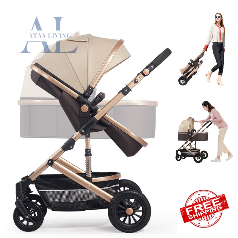 Baby stroller Multifunctional folding lightweight two-way four-wheeled ...