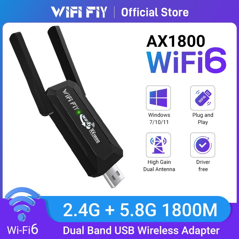 WIFI FIY 1800Mbps WiFi Netword Card USB3.0 WiFi Adapter 5Ghz 2.4Ghz ...