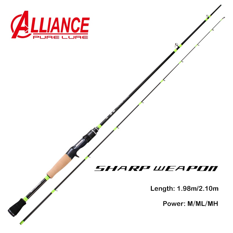 SHARP WEAPON 1.98m 2.10m 40T Carbon Casting Spinning Fishing Rods LS ...