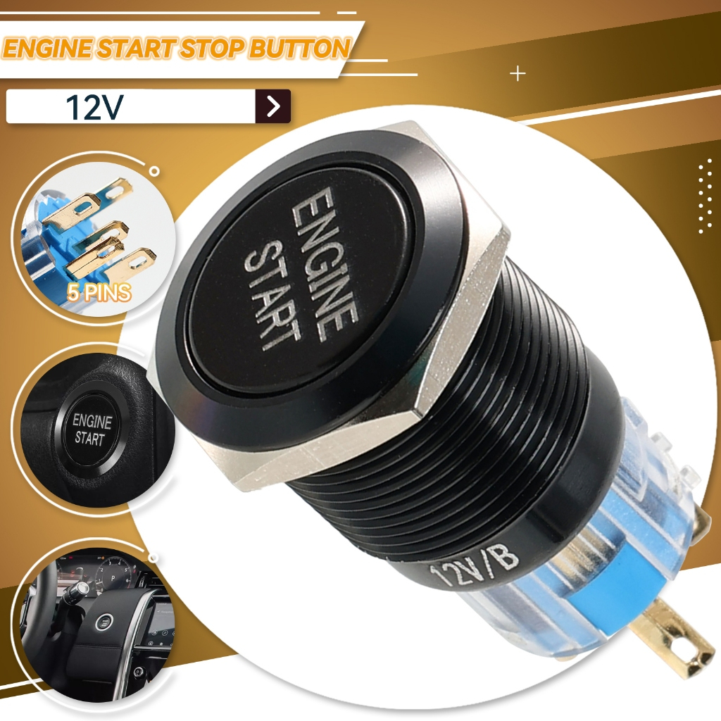 Universal 19mm Metal Car Engine Start System Push Button Switch ...