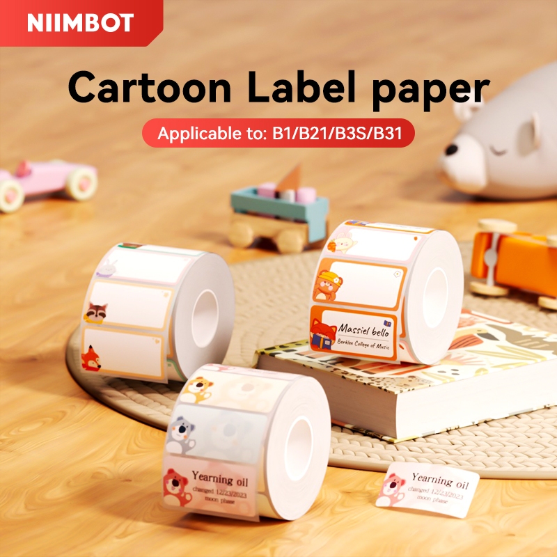 NIIMBOT B21/B1/B3S Cute Label Paper Name Cartoon Waterproof Label Sticker | Shopee Singapore