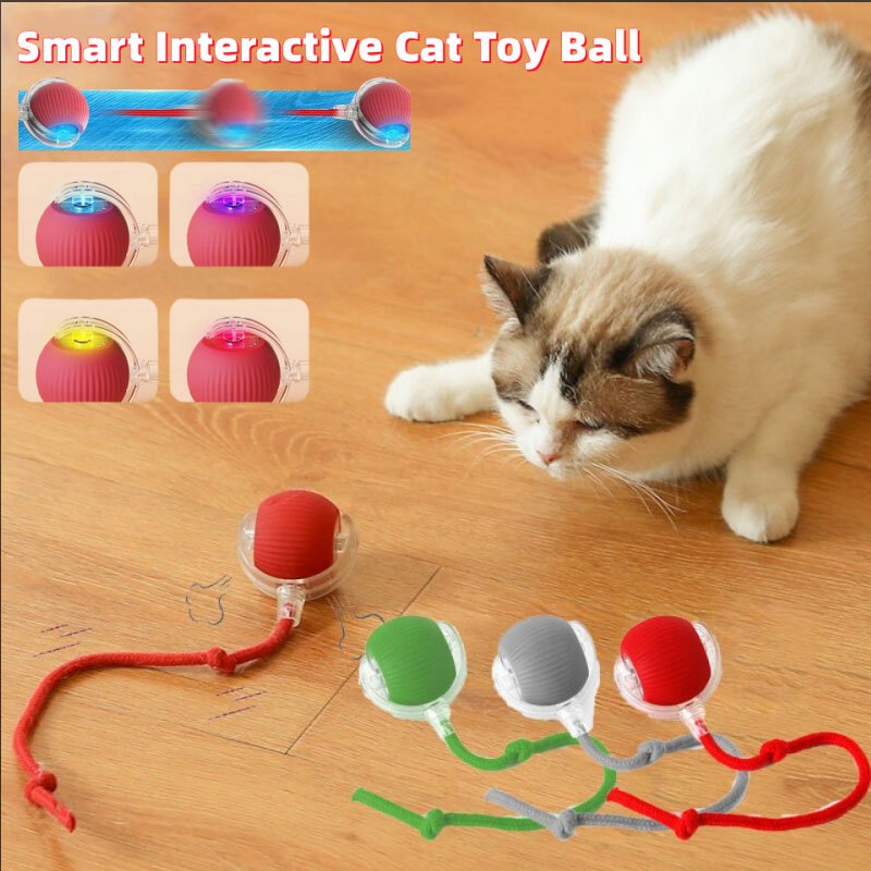 2pcs Electric Interactive Cat Toy Ball Rechargeable Type-C Motion ...