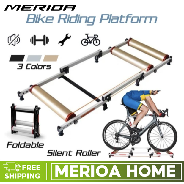 MER Folding Bike Roller Trainer Riding Platform Adjustable Bicycle ...