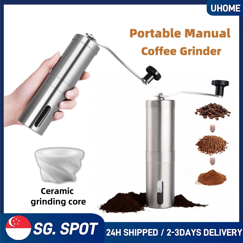 【SG READY STOCK】Portable Stainless Steel Hand Crank Coffee Grinder ...