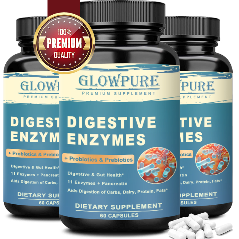 Digestive Enzyme Capsules + Probiotics Prebiotics for Relieve Bloating ...