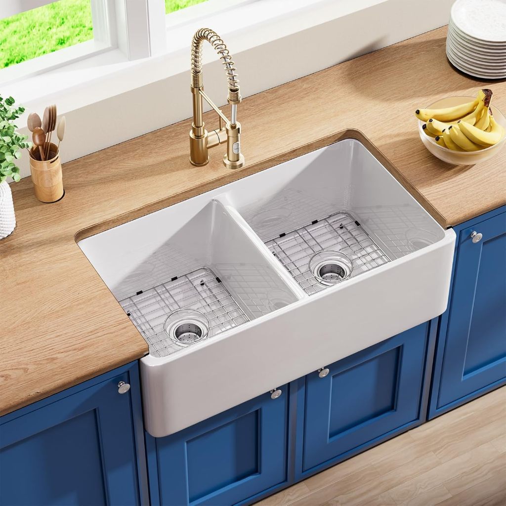 SG STOCKS👉33-Inch Farmhouse Workstation Kitchen Sink, Double Bowl Farm ...