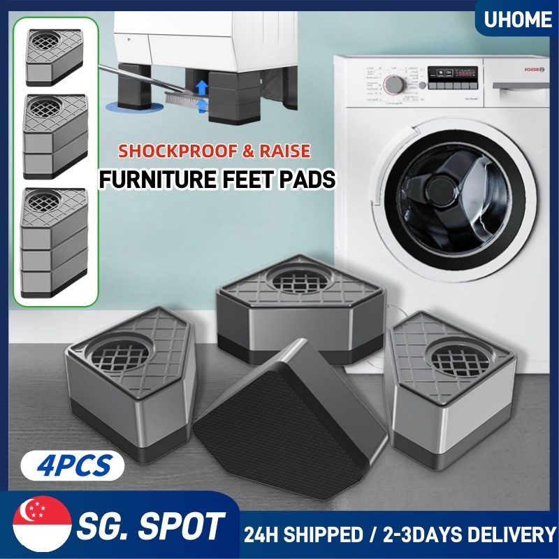 【SG READY STOCK】4Pcs Home Washing Machine Feet Mats Refrigerator Anti ...