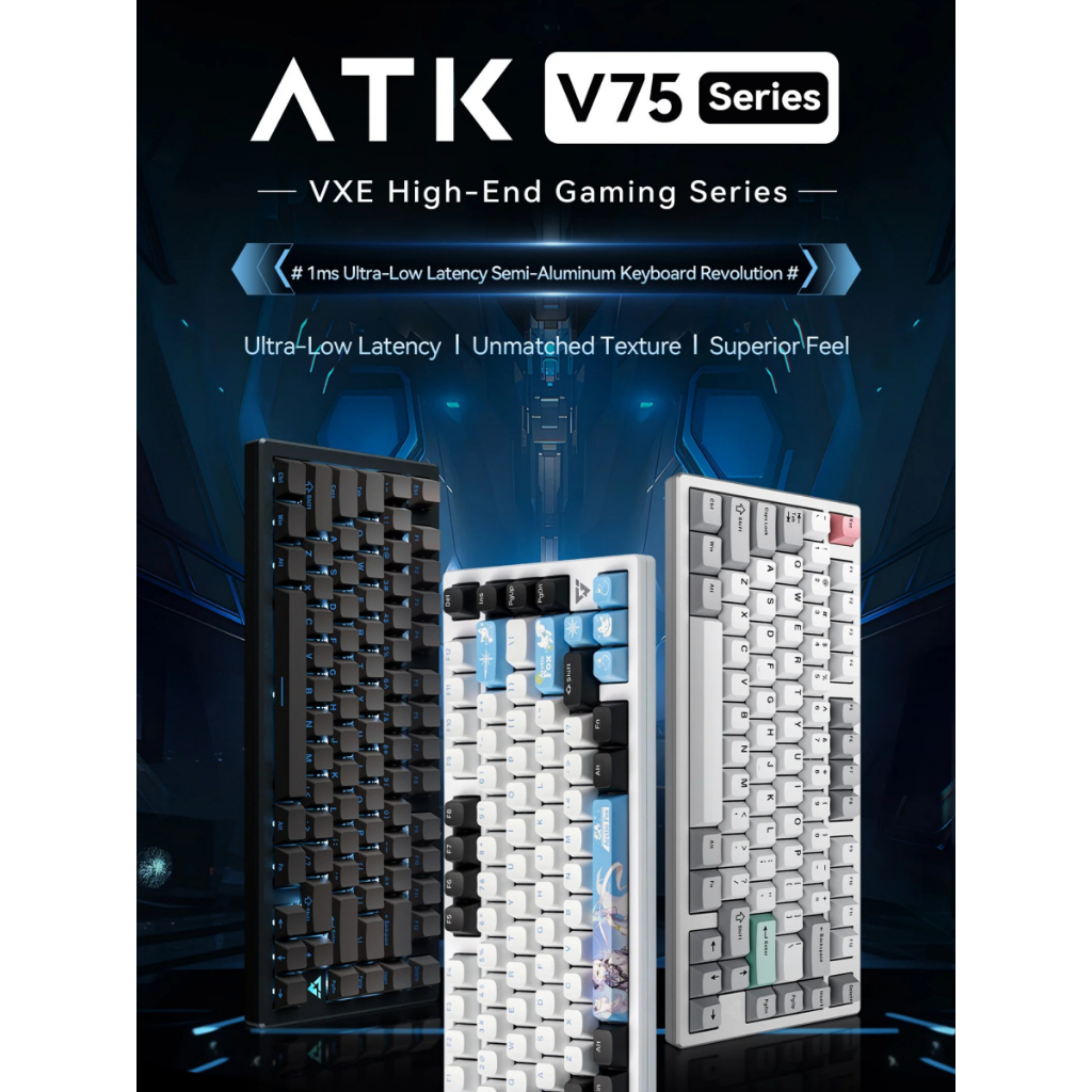 ATK | VXE V75X/K | High-End Gaming Keyboard | Tri-mode | Semi-Aluminum ...